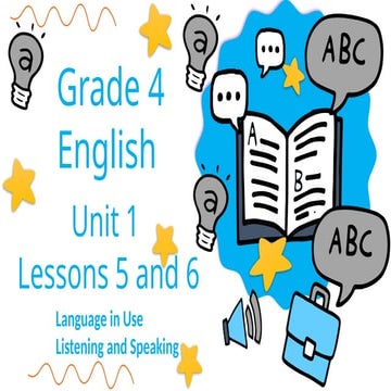 Supplemental Lesson: Language in use; Listening and Speaking | PPTX