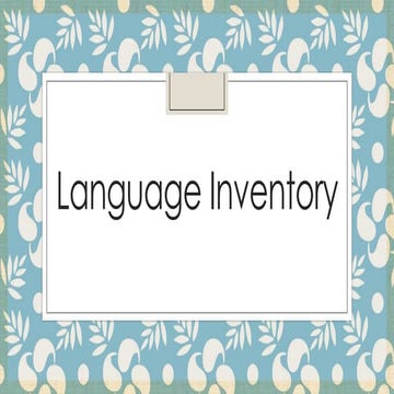 Language inventory | PPTX