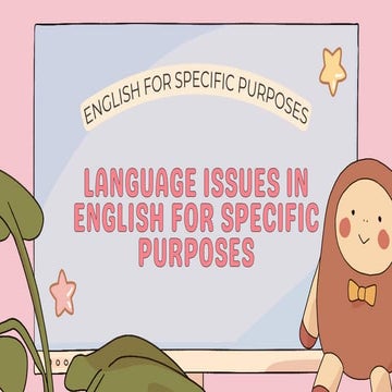 Language Issues in English for Specific Purposes | PDF