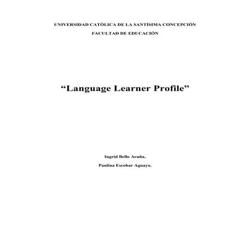 Language learner profile | DOC