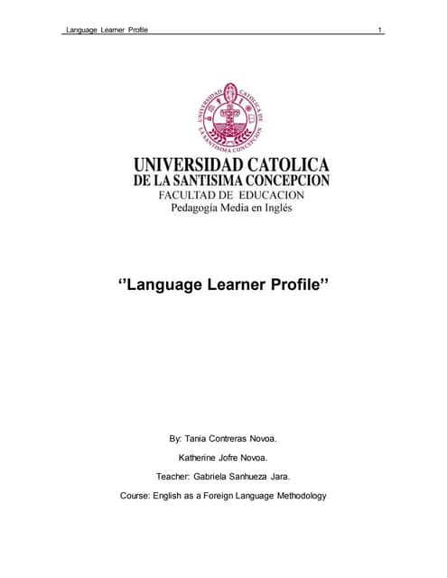 Language learner profile. | PDF