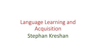 Acquisition vs learning. | PPT