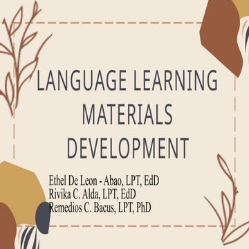 MATERIALS' DEVELOPMENT BY BRIAN TOMLINSON | PPTX