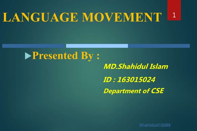 History of Language Movement 1952