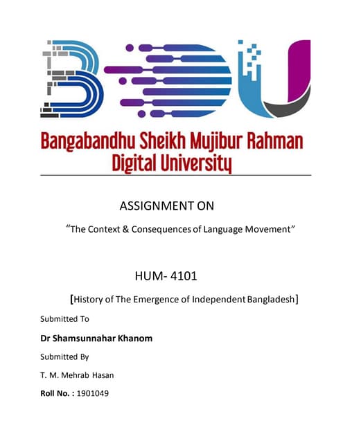 Lecture-7, Language Movement 1947 (1).pptx | Islam | Religion ...