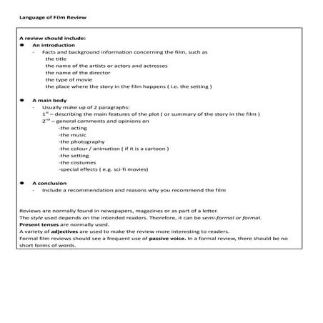Language of film_review | PDF | Movies | Entertainment