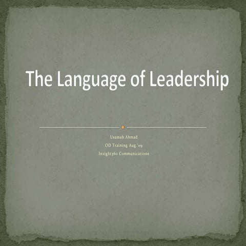 Language Of Leadership | PPTX
