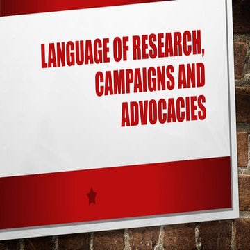 Language of research, campaigns and advocacies.ppt