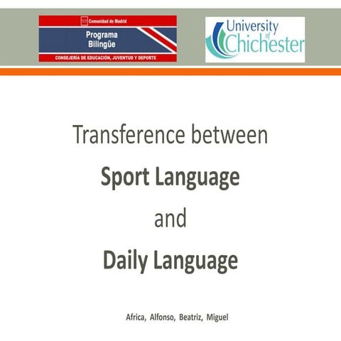 Language of sports daily life | PPTX