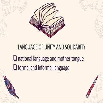 LANGUAGE OF UNITY AND SOLIDARITY NOTES AND QUESTIONS | PPT