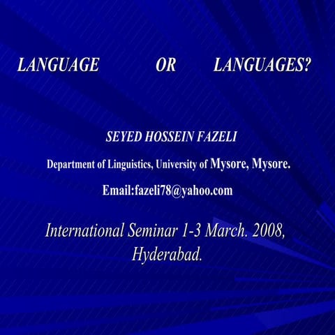 Language or languages ? | PPT
