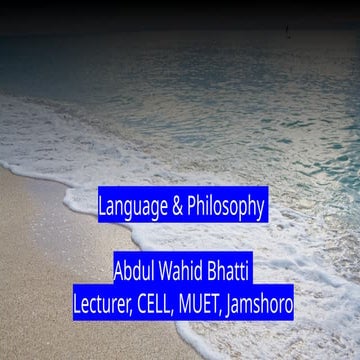 Language & Philosophy & Basics of it pptx | PPTX