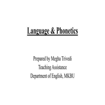 Language & Phonetics | PPT