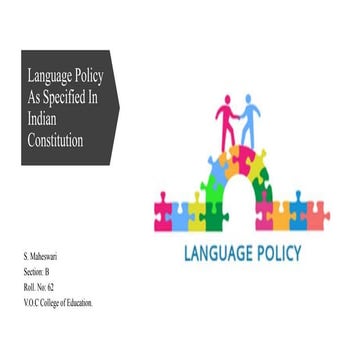 Language policy as in indian constitution | PPTX