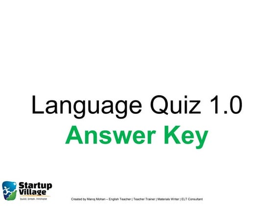 The english language quiz | PDF