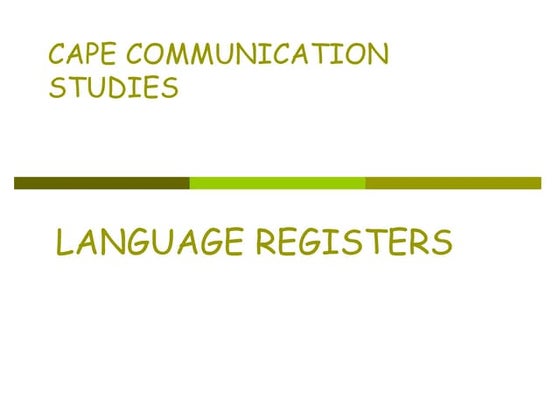 Language Register | PPTX