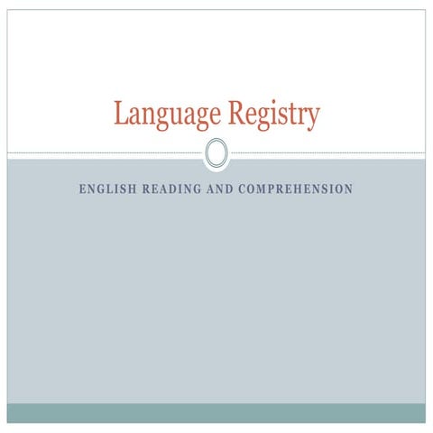 Language registry | PPT