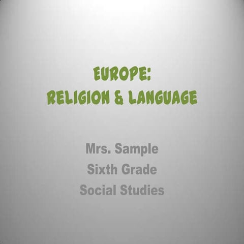 Language & religion | PPTX