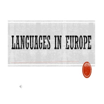 Languages in Europe - project | PPT
