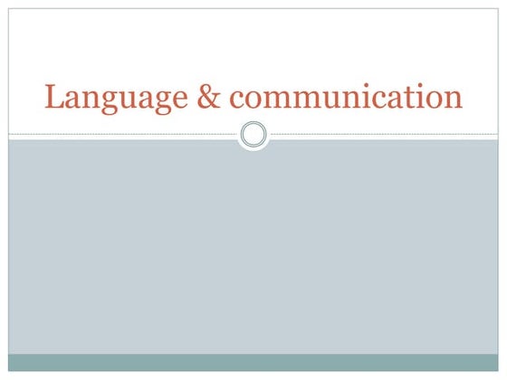 Characteristics and features of Language | PDF