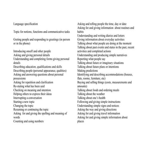 Language specification | PPT