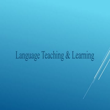Language Teaching & Learning | PPTX