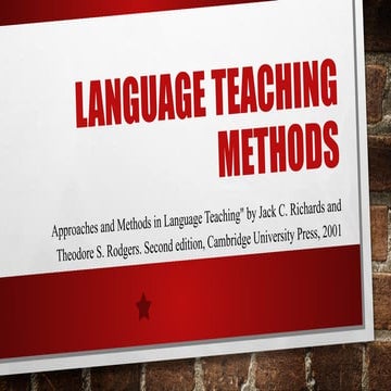 Comprehensive Overview of Traditional Language Teaching Methods and ...