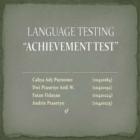 Language testing | PPT
