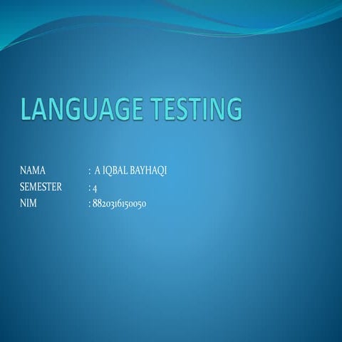 Language testing | PPT