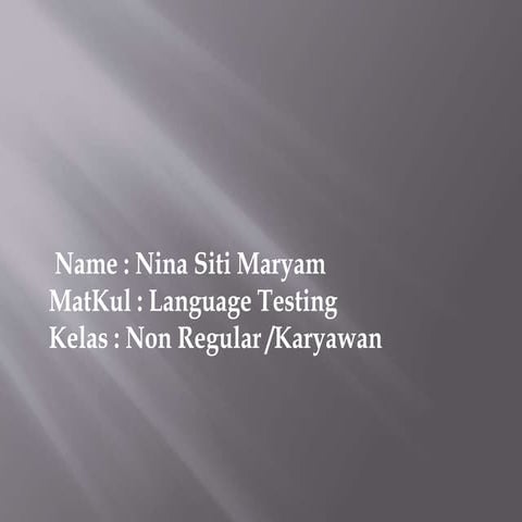 Language Testing | PPT