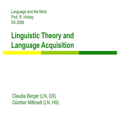 Language theory and language acquisition | PPT