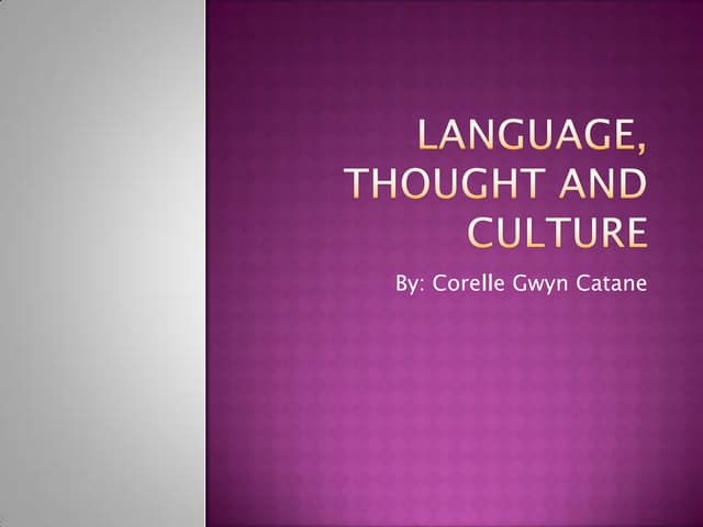 Language and culture | PPTX
