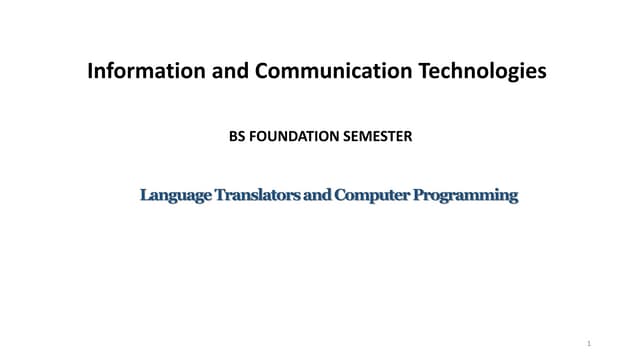 Language Translators Of Programming In Computer Science Ppt