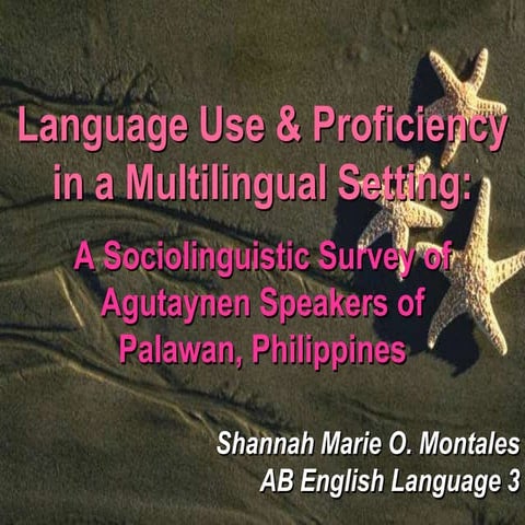 Language Use & Proficiency in a Multilingual Setting | PPTX