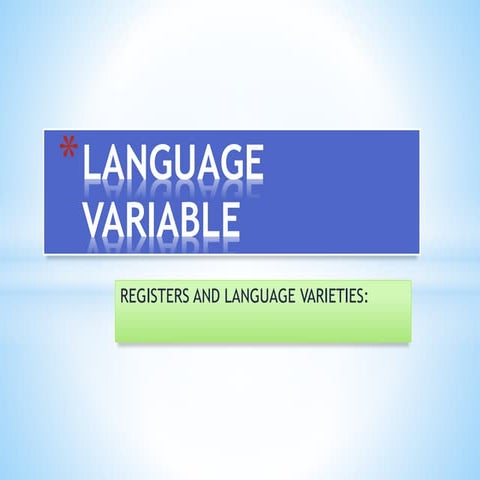 Language variables | PPTX