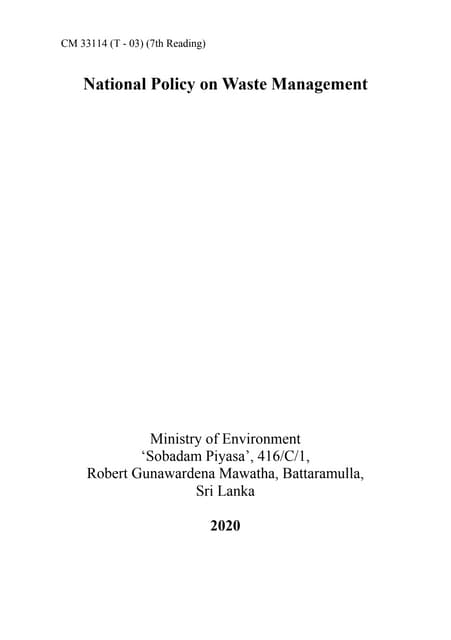 Ecological Solid Waste Management Act of 2000(RA 9003 ) | PPTX