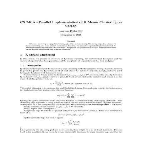 Parallel Implementation Of K Means Clustering On Cuda Pdf