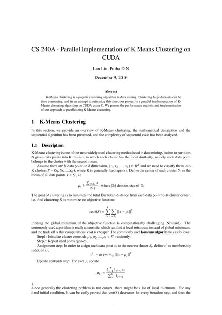 Parallel Implementation Of K Means Clustering On Cuda Pdf