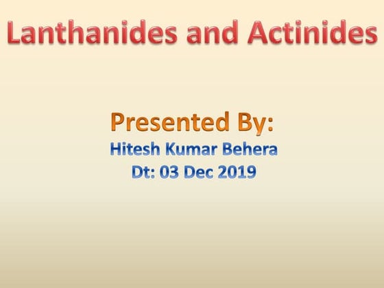 Lanthanide contraction | PPTX