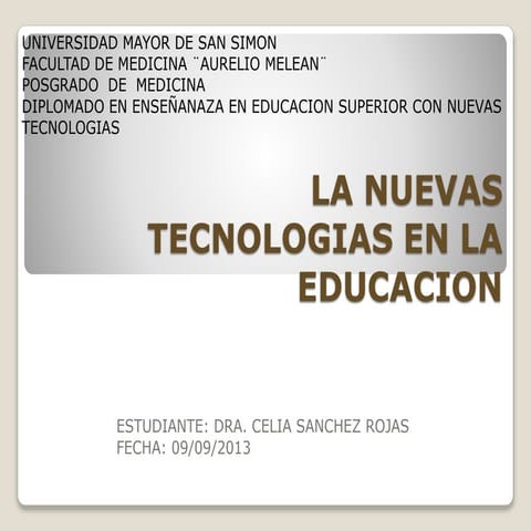 La nuevas tecnologias en la educacion | PPTX