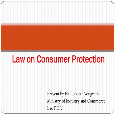 Lao Law on Consumer Protection | PPT