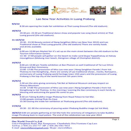 Lao new year activities in luang prabang 2012(a) | PDF