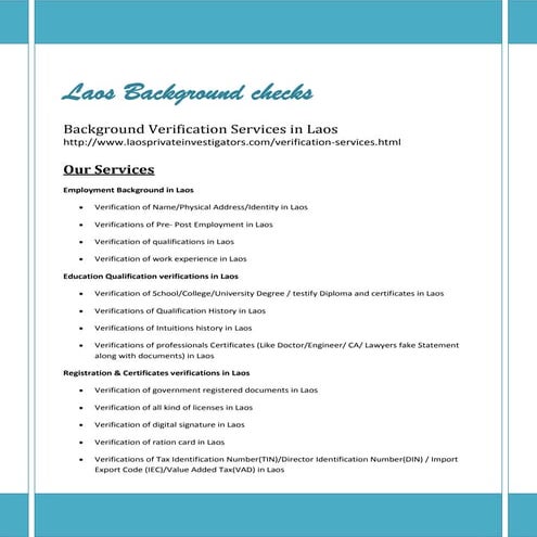 Laos background checks | PDF