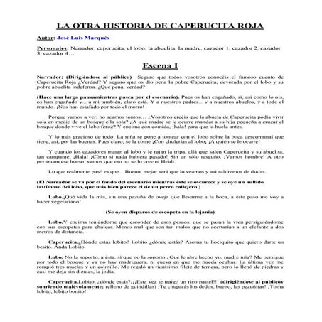 Lista De Personajes De Caperucita Roja Caperucita Roja (tal Como Se La