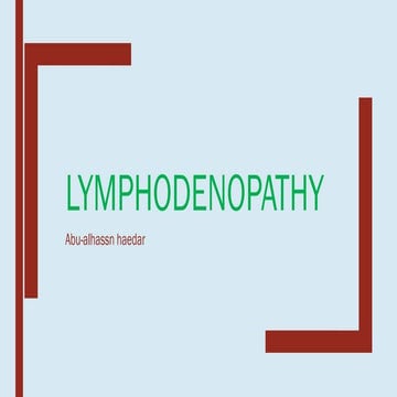 Unexplained Lymphadenopathy Evaluation And Differential