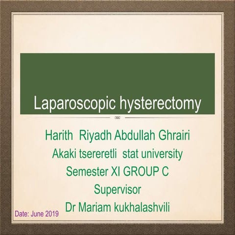 Lap hysterectomy artical | PPT