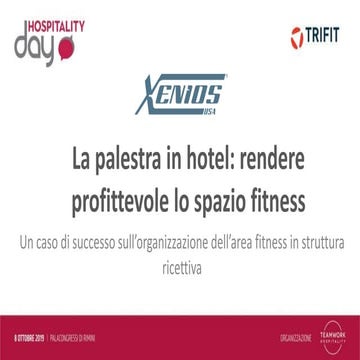 La palestra in hotel: da servizio a centro di profitto | PPTX
