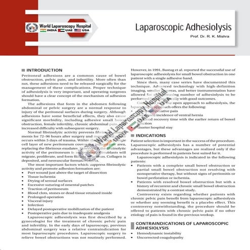 Laparoscopic Adhesiolysis | PDF