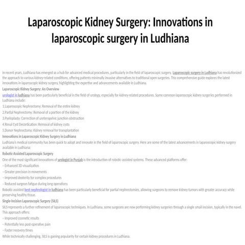Exploring the Advancements in Laparoscopic Surgery in Ludhiana.pptx