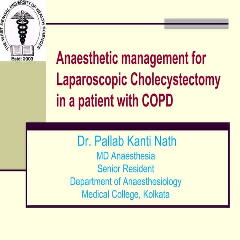 Laparoscopy in COPD: Anaesthesia | PPTX